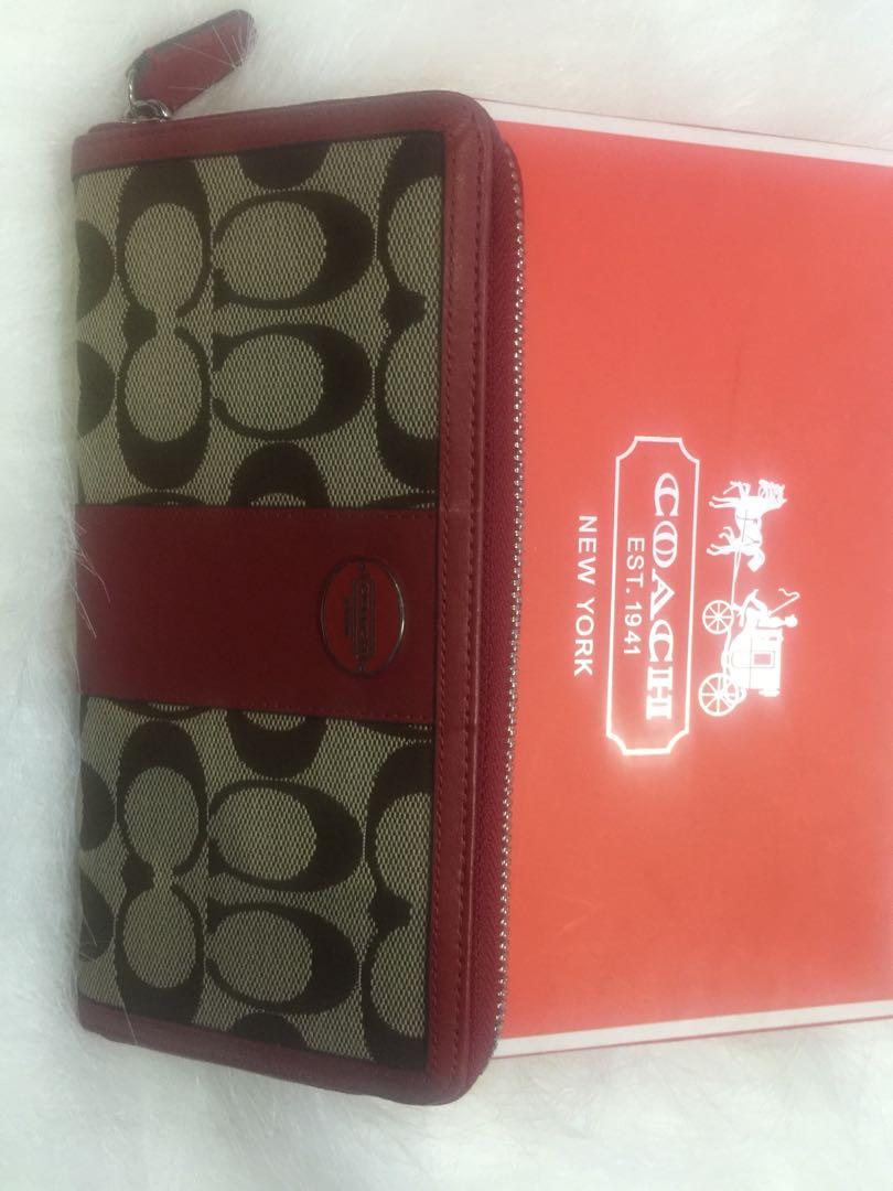 Original Coach Wallet Red, Women's Fashion, Bags & Wallets, Wallets ...