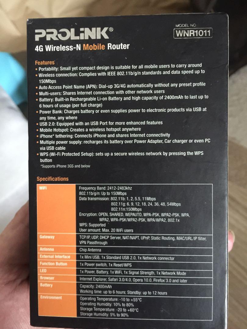 Prolink 4g Wireless N Mobile Router Computers And Tech Parts And Accessories Networking On Carousell