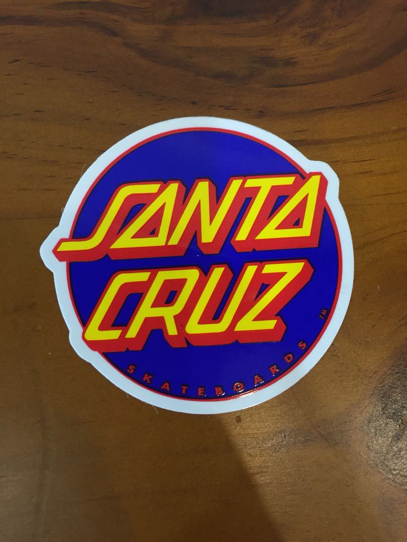 Sticker SANTA CRUZ original. biru skateboar. bmx, Serba Serbi, Others ...