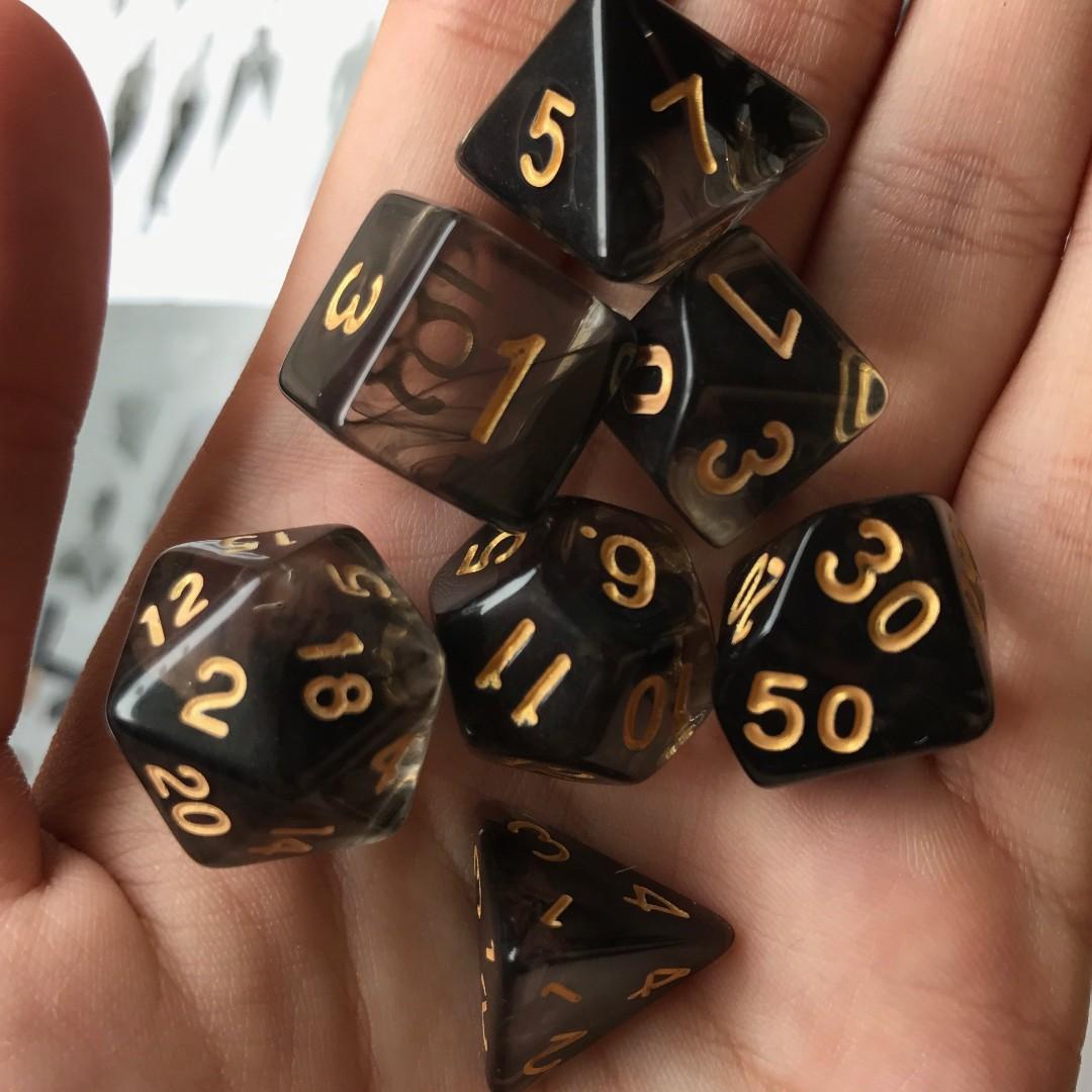 Black Smoke Dice Set, Hobbies & Toys, Toys & Games on Carousell