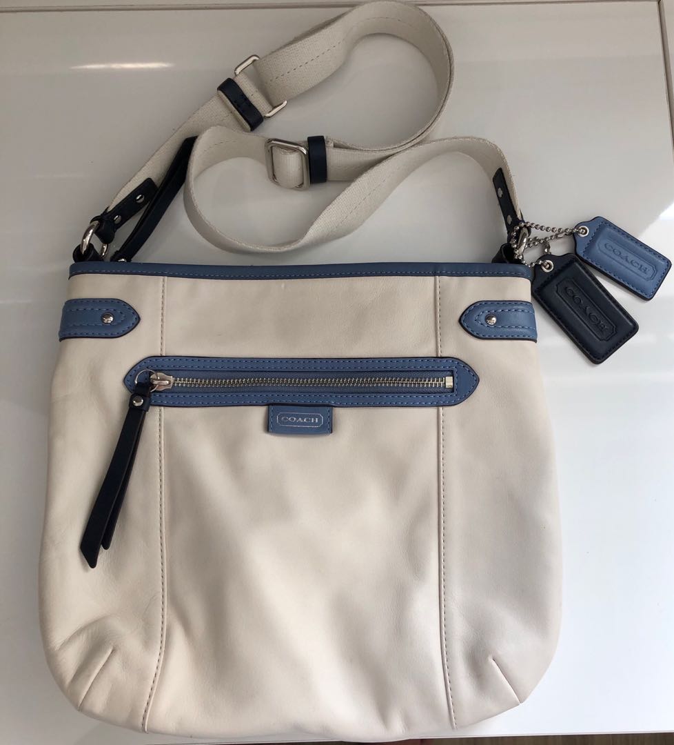 Coach Daisy Spectator Blue/White Leather File Crossbody Bag F23943 ...