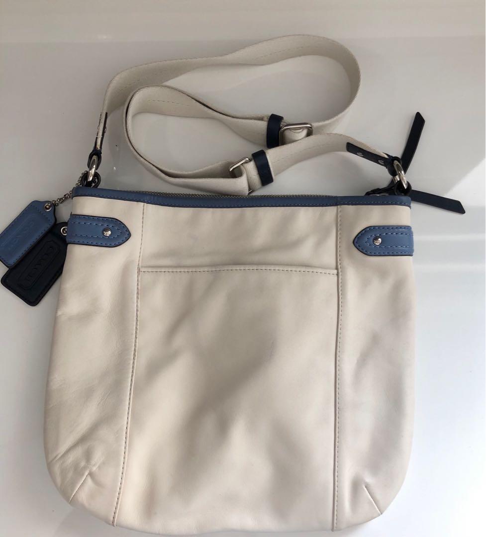 Coach Daisy Spectator Blue/White Leather File Crossbody Bag F23943 ...