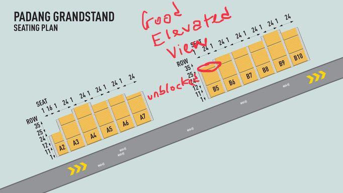 F1 Padang Grandstand Sunday Tickets (Side by Side, good unblocked ...