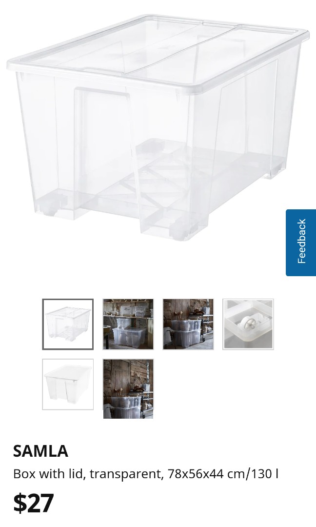 IKEA samla box with wheels 56x43x78, Furniture & Home Living, Home ...