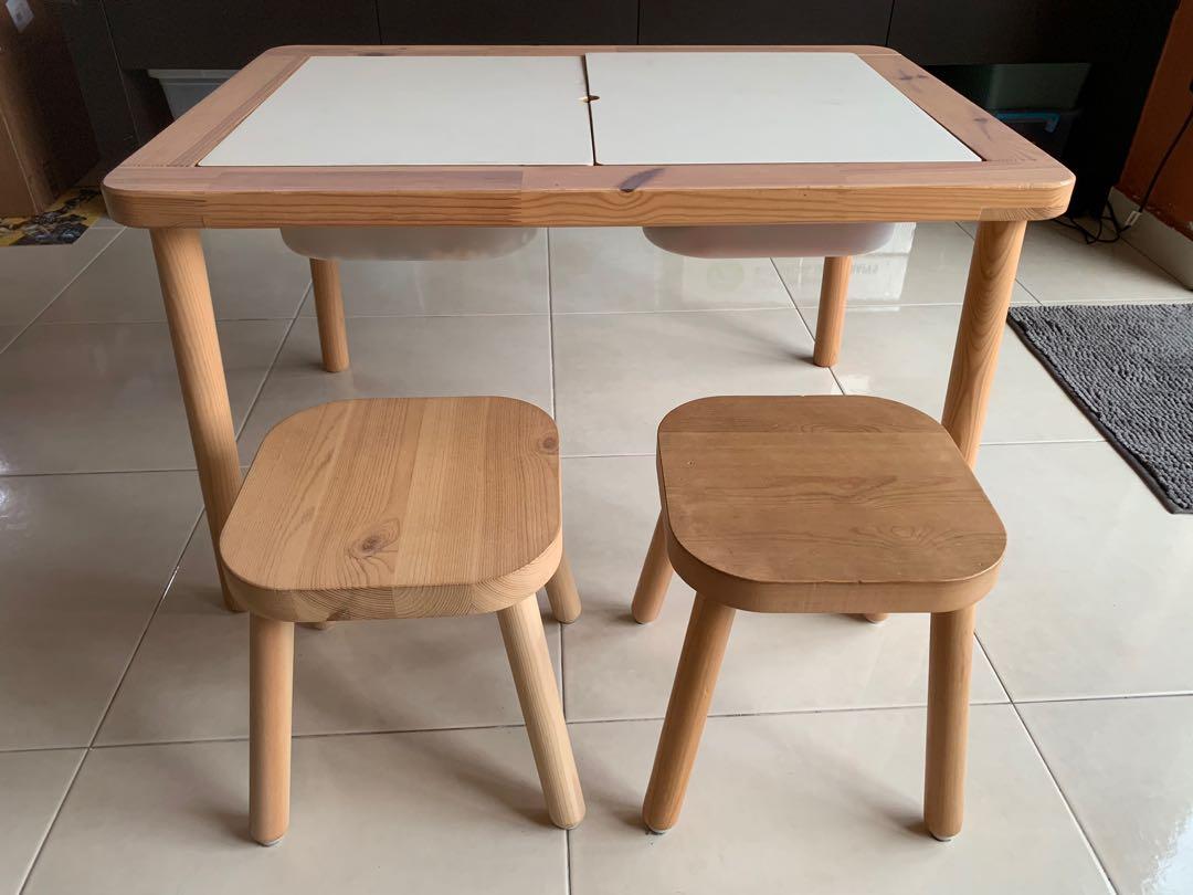 Preloved IKEA Filsat table and stool set, Furniture & Home Living ...