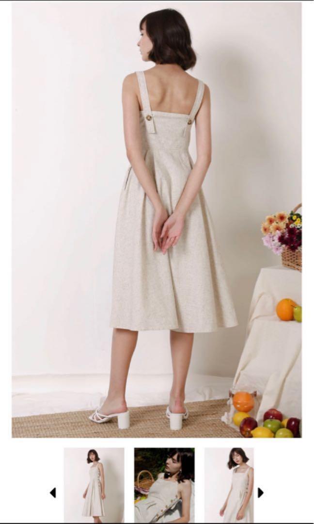 Sandi Side Button Dress in Sand, Women's Fashion, Dresses & Sets ...