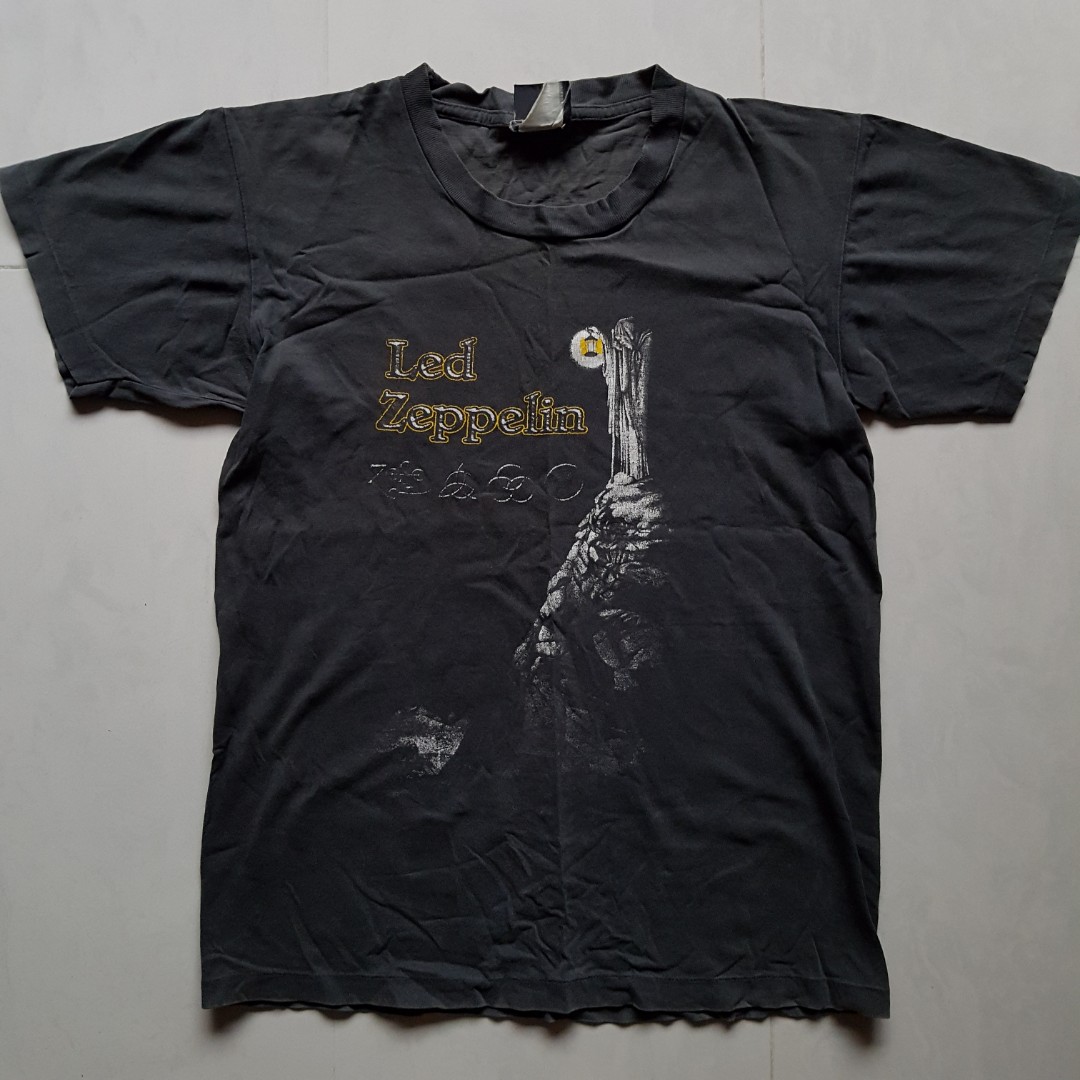 Vintage Led Zeppelin Zoso logo band single stitch t-shirt tee rock ...