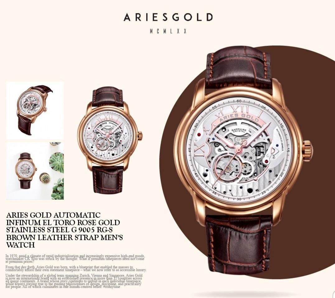 Aries Gold Automatic Watch, Men's Fashion, Watches & Accessories ...