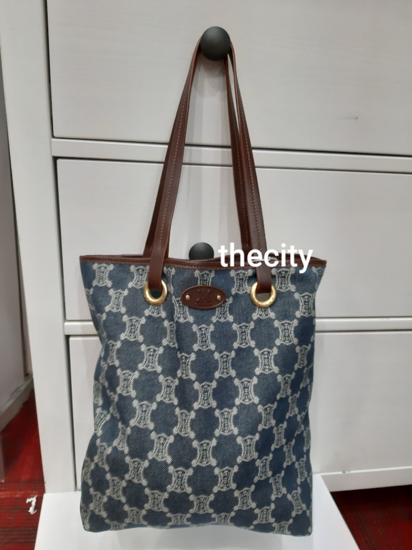 AUTHENTIC CELINE MONOGRAM LOGO SHOULDER TOTE BAG - GOOD CONDITION ...