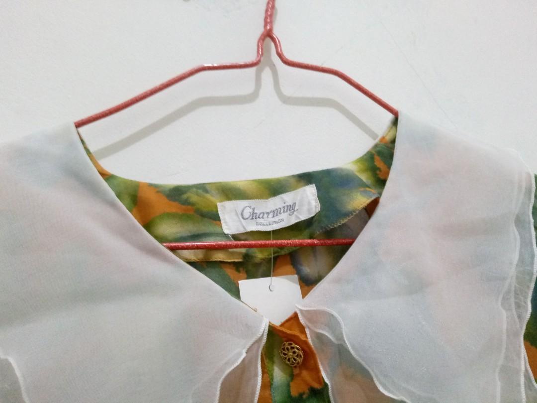 Baju Kemeja Wanita Motif Daun - Juwitala