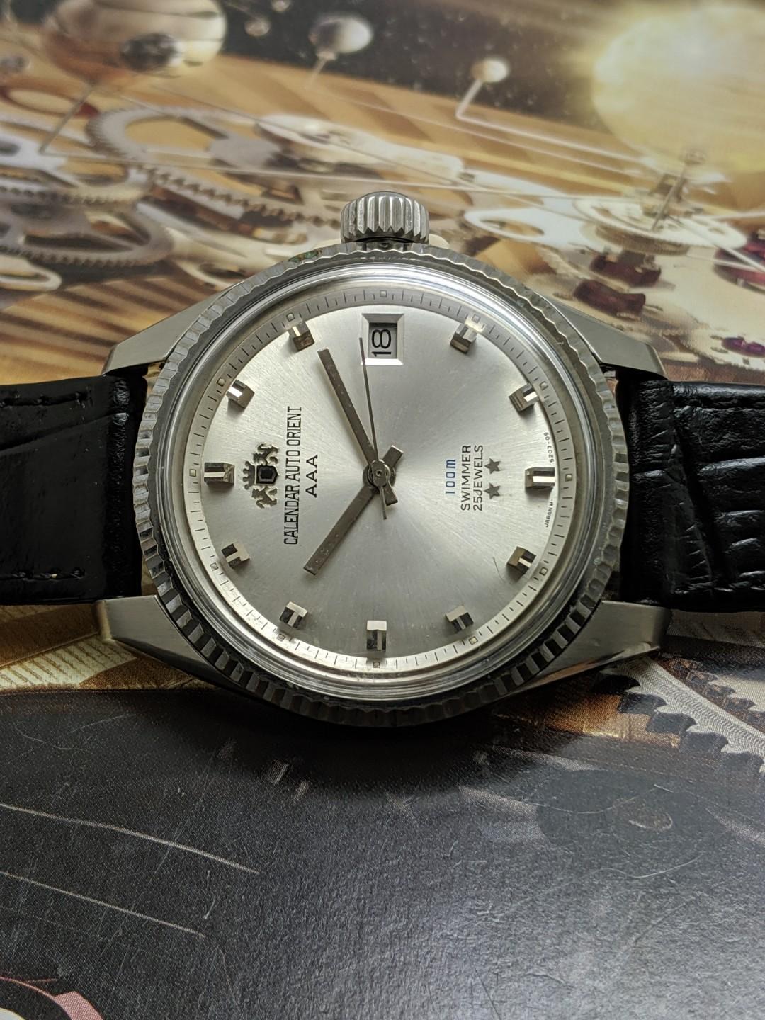 CALENDAR AUTO ORIENT AAA 100M SWIMMER 25 JEWELS AUTOMATIC WATCH, Luxury ...