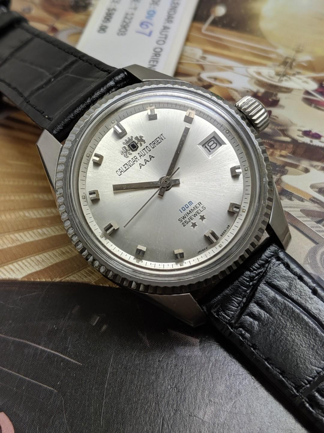 CALENDAR AUTO ORIENT AAA 100M SWIMMER 25 JEWELS AUTOMATIC WATCH, Luxury ...