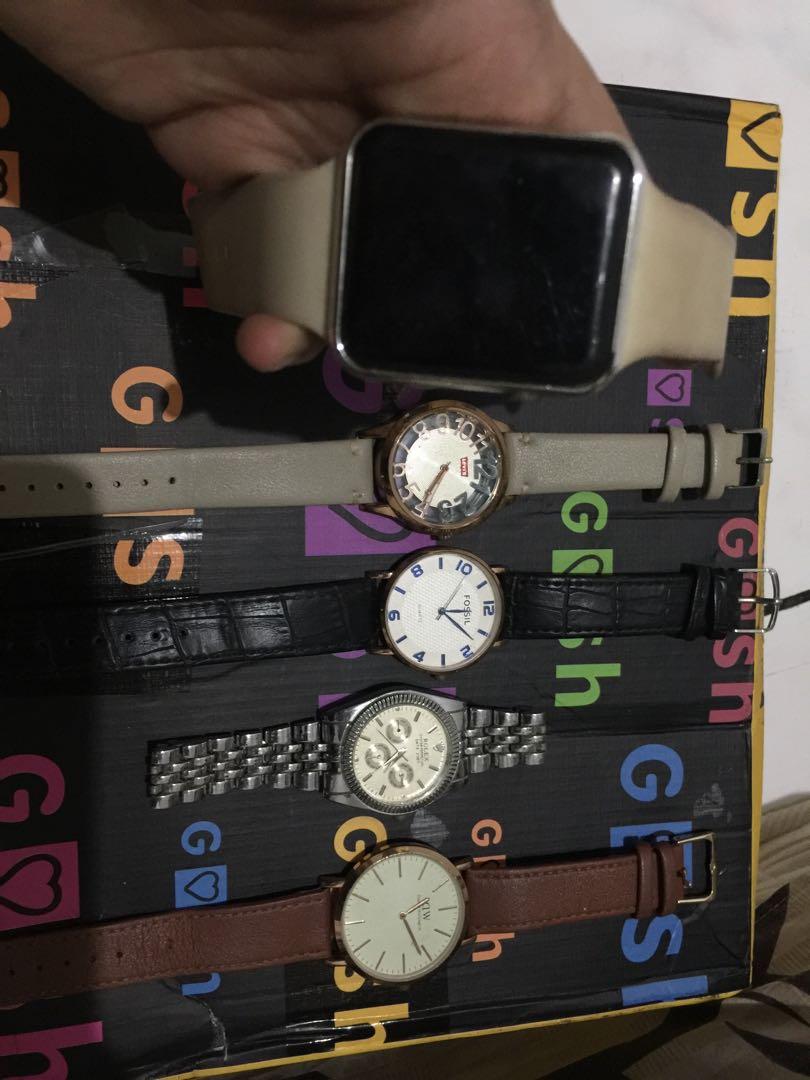 FOSSIL DW ROLEX LEVIS, Fesyen Wanita, Jam Tangan di Carousell