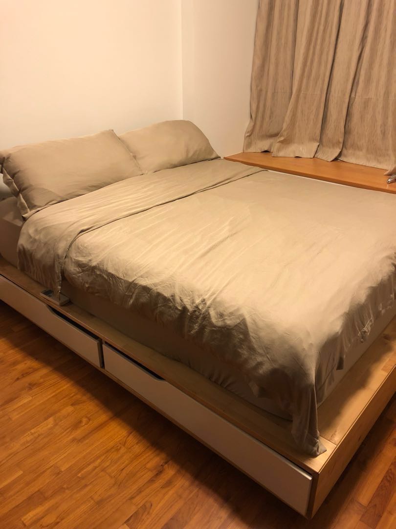 IKEA platform bed frame (Mandal), Furniture & Home Living, Furniture ...