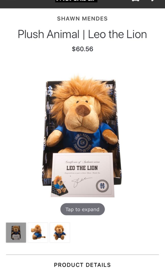 Leo The Lion ( Shawn Mendes merch), Hobbies & Toys, Toys & Games on ...
