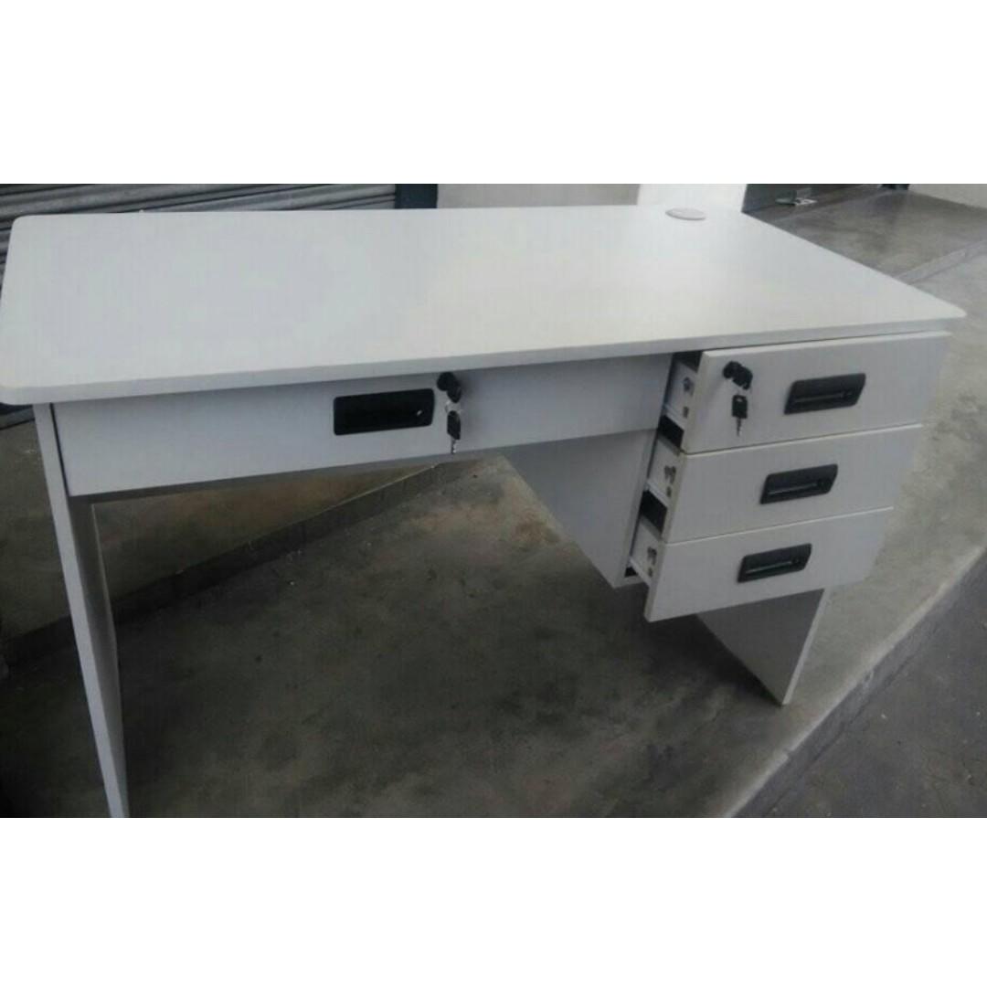 Office table with side and center drawers, Furniture & Home Living ...