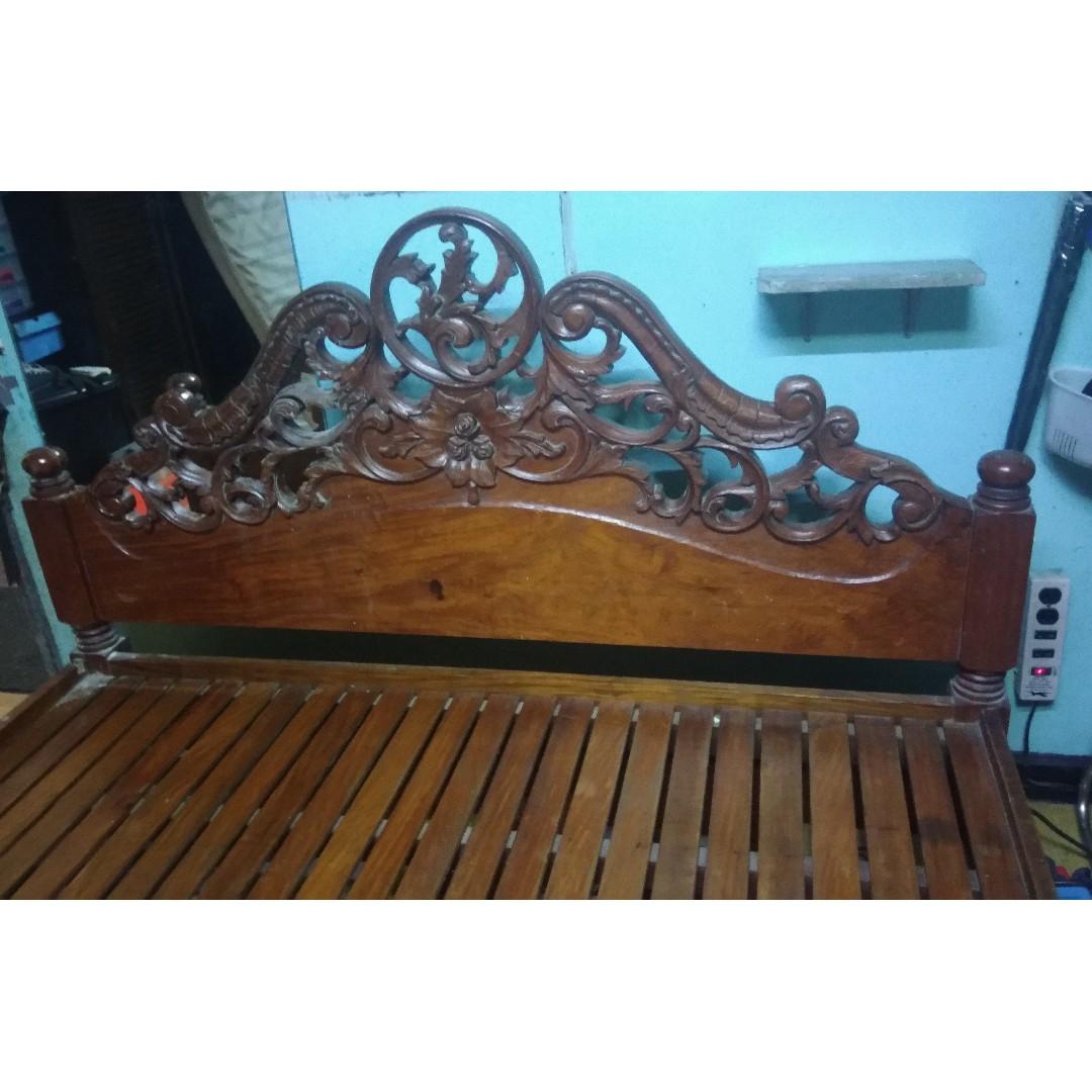 Solid Narra Queen Bed Frame, Furniture & Home Living, Furniture, Bed ...