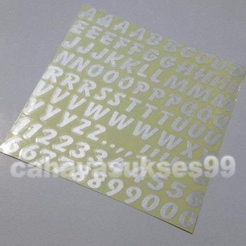 Stiker Kaca Etalase Sticker Cutting MOTOR Alphabet Abjad PUTIH White ...