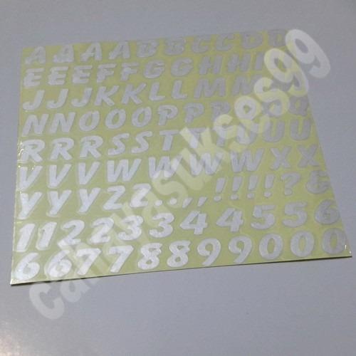 Stiker Kaca Etalase Sticker Cutting MOTOR Alphabet Abjad PUTIH White ...
