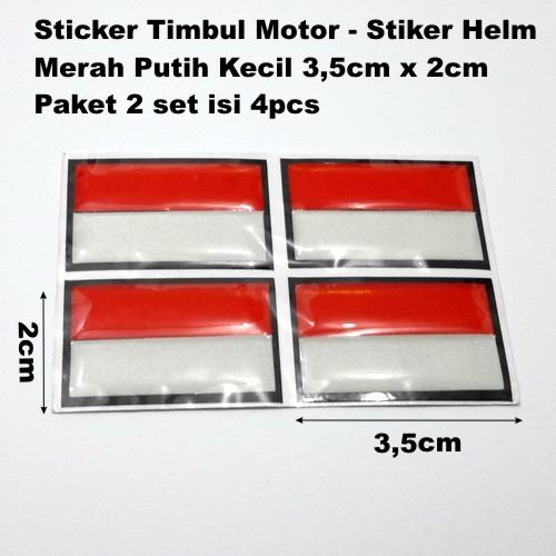 Stiker Motor Timbul Bendera Merah Putih Segi 4 Size Kecil 3.5cm X 2cm ...