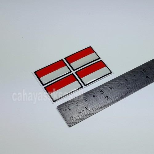 Stiker Motor Timbul Bendera Merah Putih Segi 4 Size Kecil 3.5cm X 2cm ...