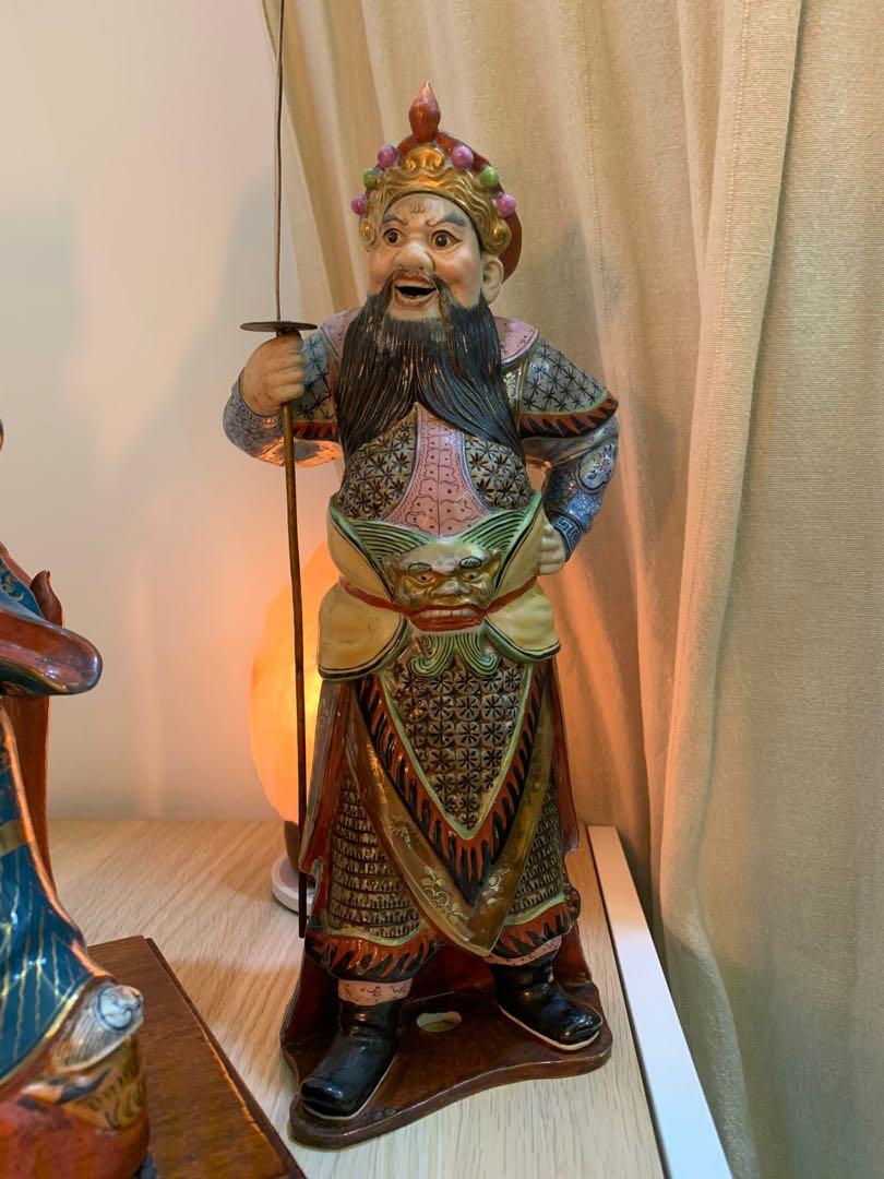[PREOWNED] Chinese Vintage Statues (Guan Yu, Zhang Fei, Guan Ping ...