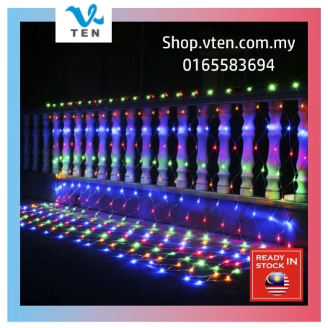 3Mx2M RGB Multi Color Fishnet Net LED String LED Light Fairy, Furniture ...
