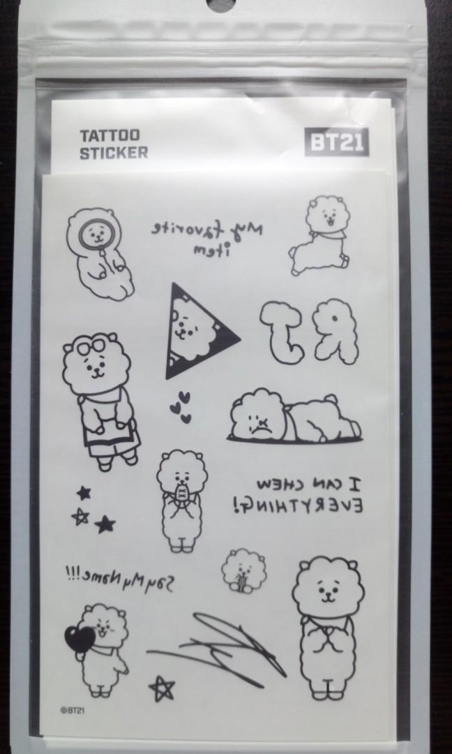 BT21 Tattoo Sticker Set RJ, Hobbies & Toys, Memorabilia & Collectibles ...
