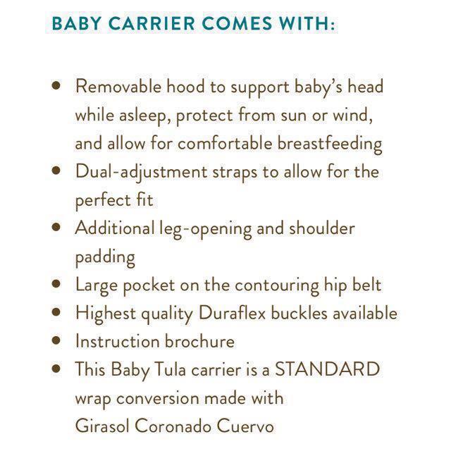 Coronado Cuervo - Tula Full Standard Wrap Conversion Carrier, Babies ...