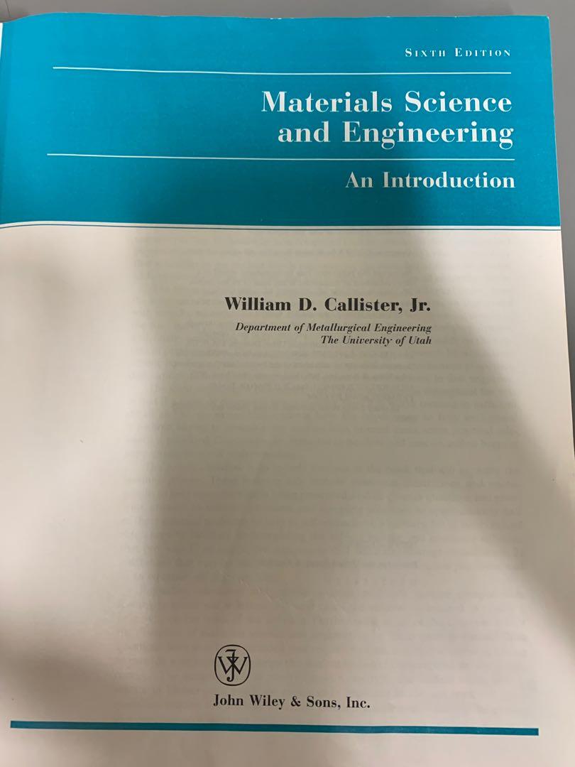 Materials Science and Engineering - William Callister, Hobbies & Toys ...