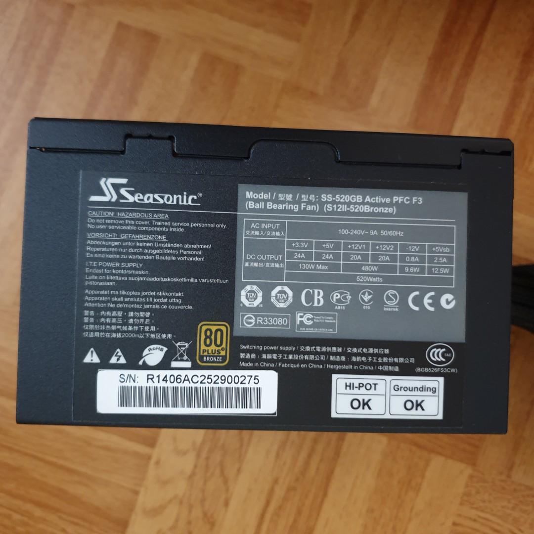 Seasonic PSU 100-240 VAC, Computers & Tech, Parts & Accessories, Networking on Carousell