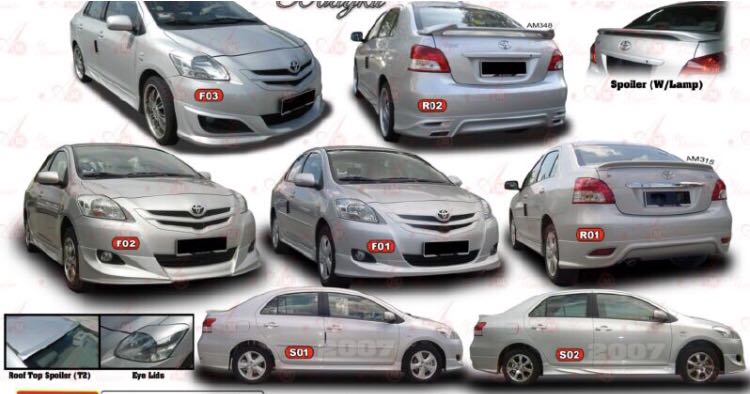 Vios 2007 2014 onwards Various design bodykit bonnet fender , Car ...