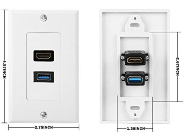 Wall Face Plate USB & HDMI devices in single plate, TV & Home ...