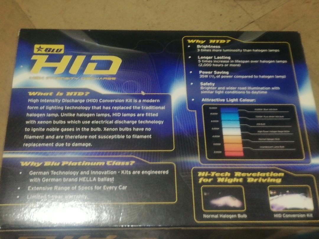 Blu HID H4 lights, Car Accessories, Electronics & Lights on Carousell