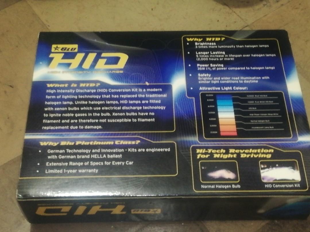 Blu HID H4 lights, Car Accessories, Electronics & Lights on Carousell