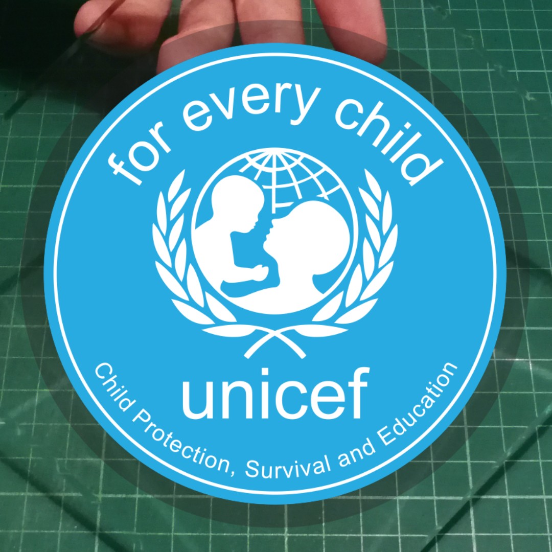 Car Decal . UNICEF - For Every Child . 11cm Diameter. Free Normal Mail ...