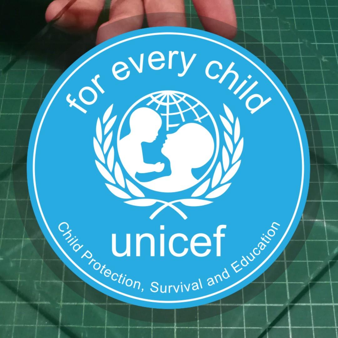 Car Decal . UNICEF - For Every Child . 11cm Diameter. Free Normal Mail ...