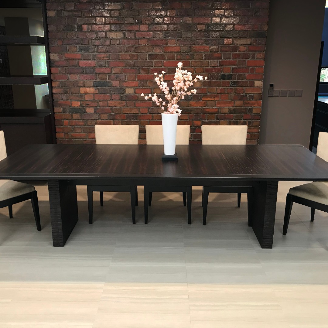 Ebony Dining Table, Nyatoh Stain (Brand New), Furniture & Home Living ...