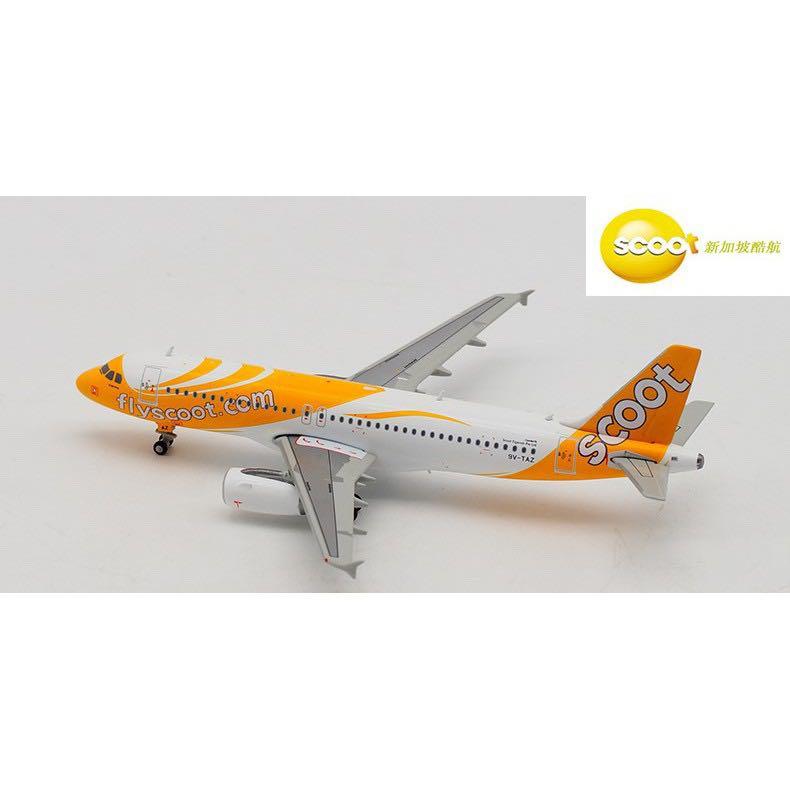 Flyscoot 1:400 10cm A320 100% aircraft model 9V-TAZ Material: Diecast ...