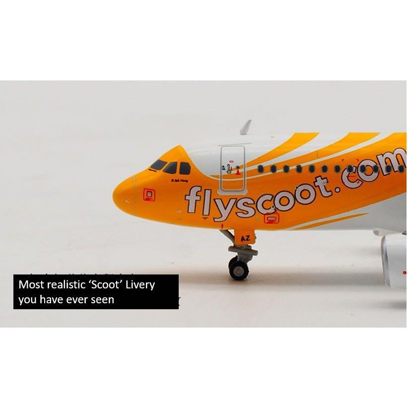 Flyscoot 1:400 10cm A320 100% aircraft model 9V-TAZ Material: Diecast ...