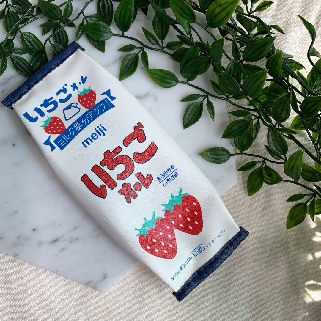 meiji strawberry milk/snack pencil case, Hobbies & Toys, Stationery ...