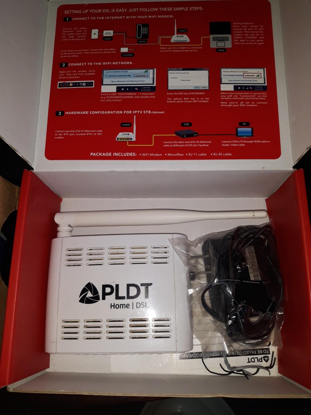 Pldt wifi modem w/ Pldt blue trendy phone, Computers & Tech, Parts ...