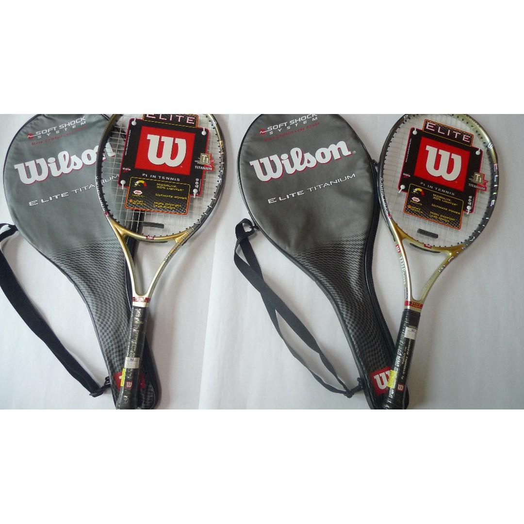 Wilson Elite Titanium Tennis Rackets (2pcs) plus 4 cans of tennis balls ...