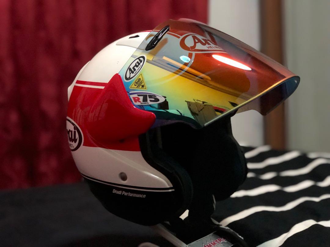 Arai Szf Banda Red, Motorcycles, Motorcycle Apparel on Carousell