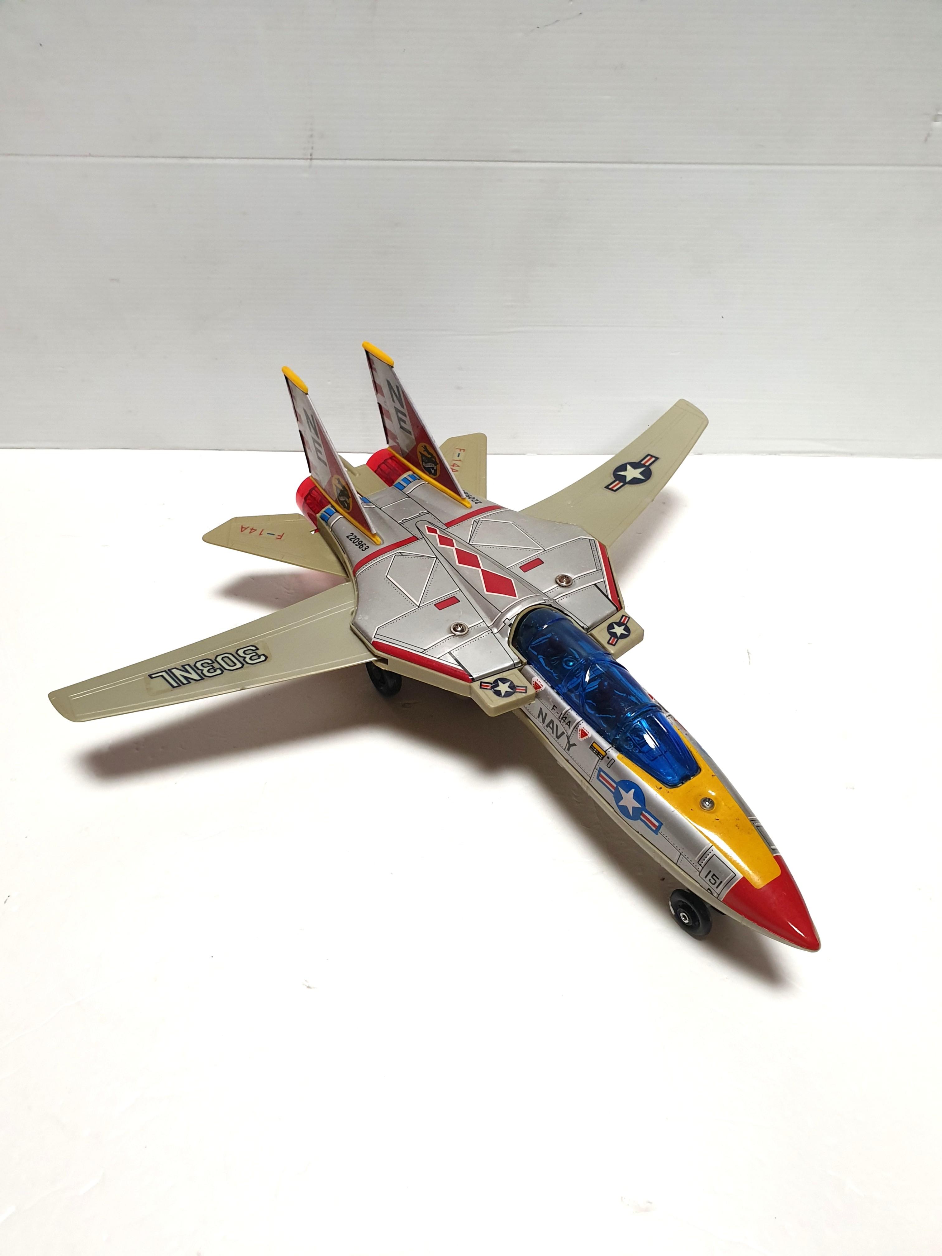 F14 TOMCAT BATTERY OPERATED TIN TOY PLANE, Hobbies & Toys, Toys & Games ...