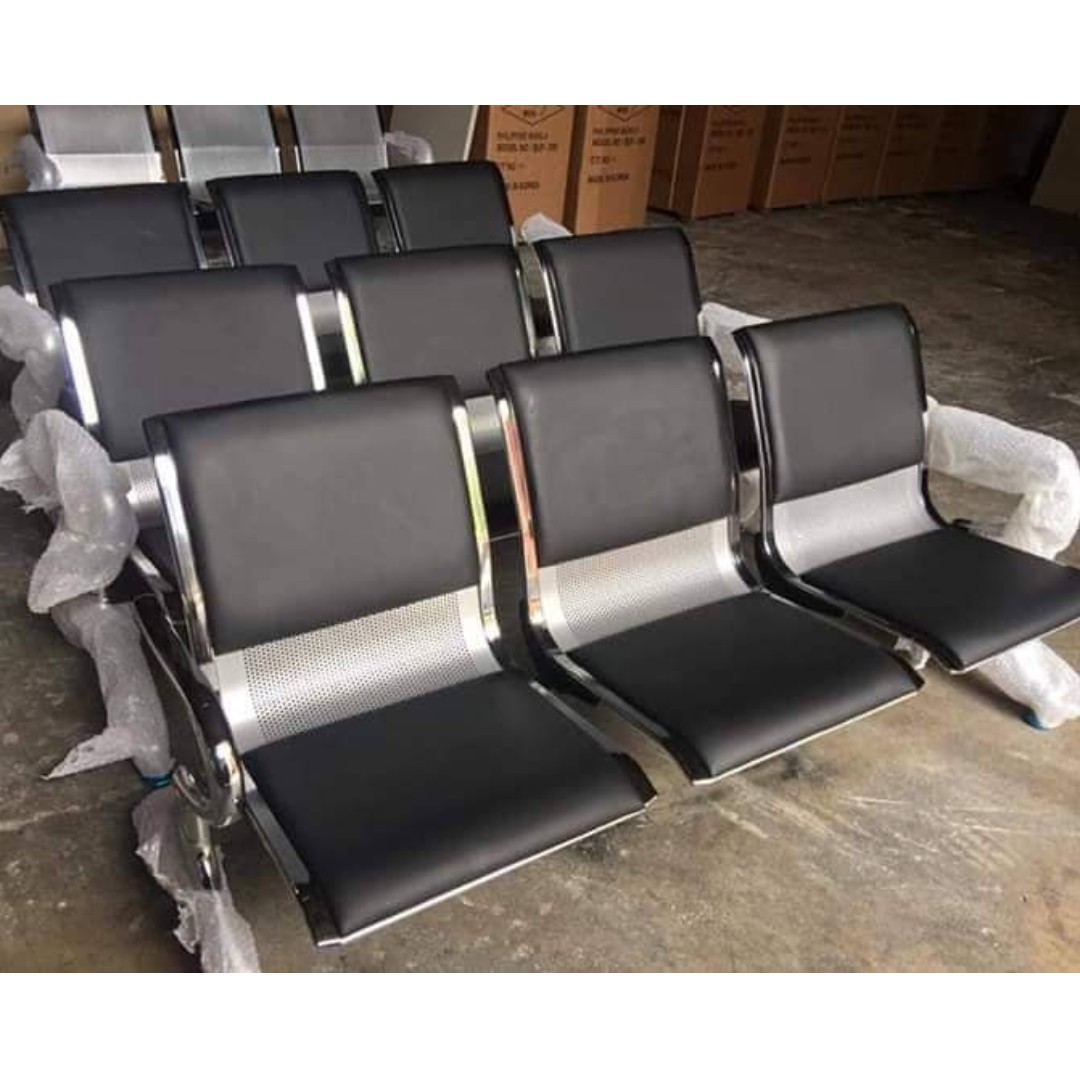 Gangchair with cushion ( Black Color ) Partition, Furniture & Home ...