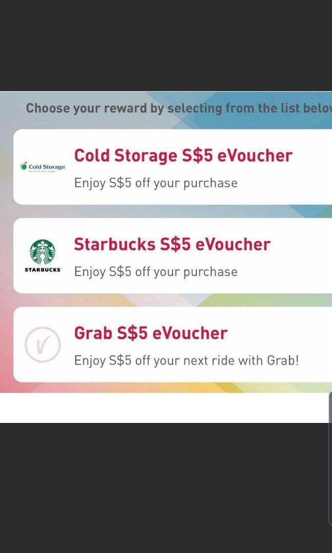 Starbucks, cold storage, Jason voucher, Tickets & Vouchers, Vouchers on Carousell
