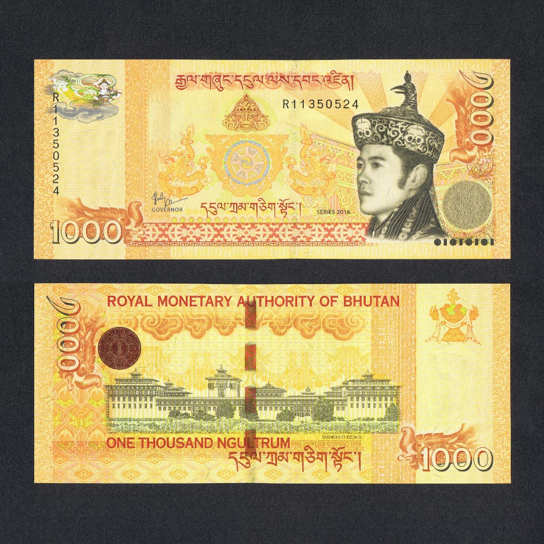 2016 BHUTAN 1,000 1000 NGULTRUM P-34b UNC > JIGME KHESAR NAMGYEL ...