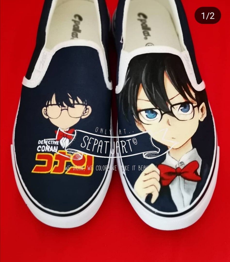 Detective Conan Painted Shoes, Women's Fashion, Footwear, Sneakers on ...