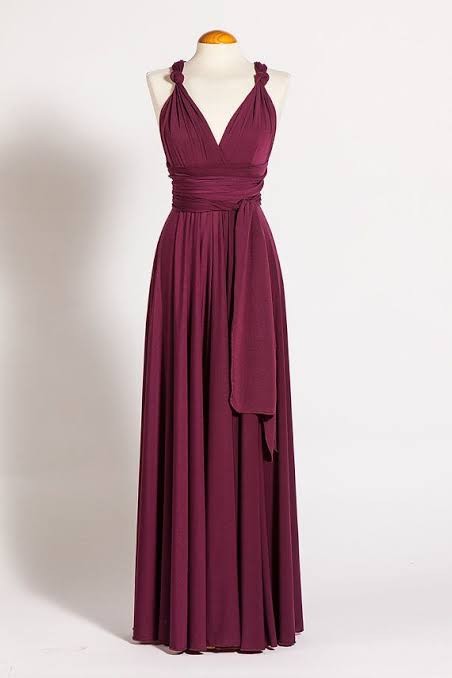 Maroon Floor-Length Infinity dress, Women's Fashion, Dresses & Sets ...